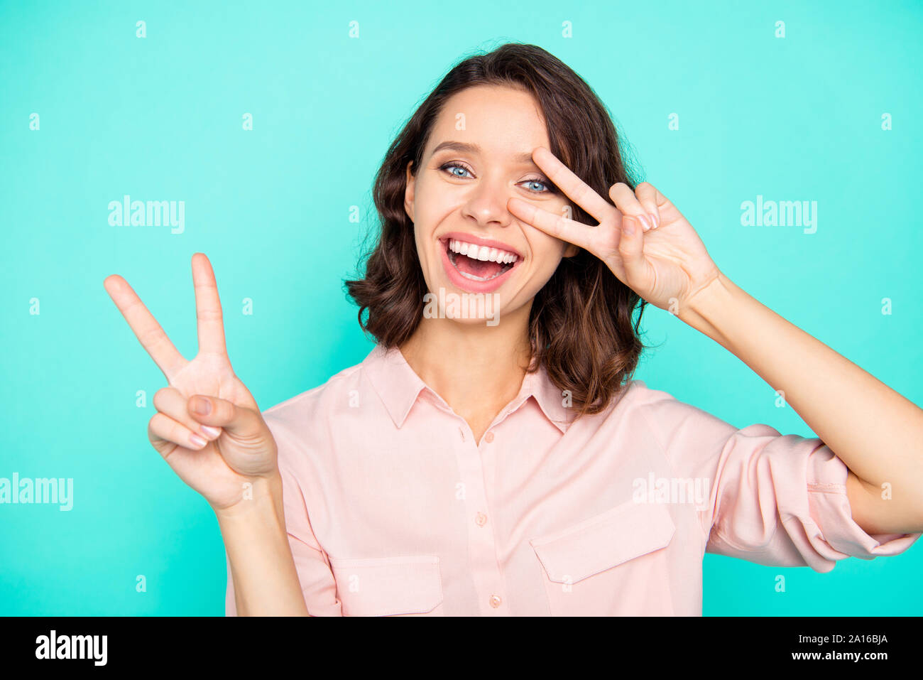 Portrait of nice cheery hilarious optimistic emotional cute char Stock ...