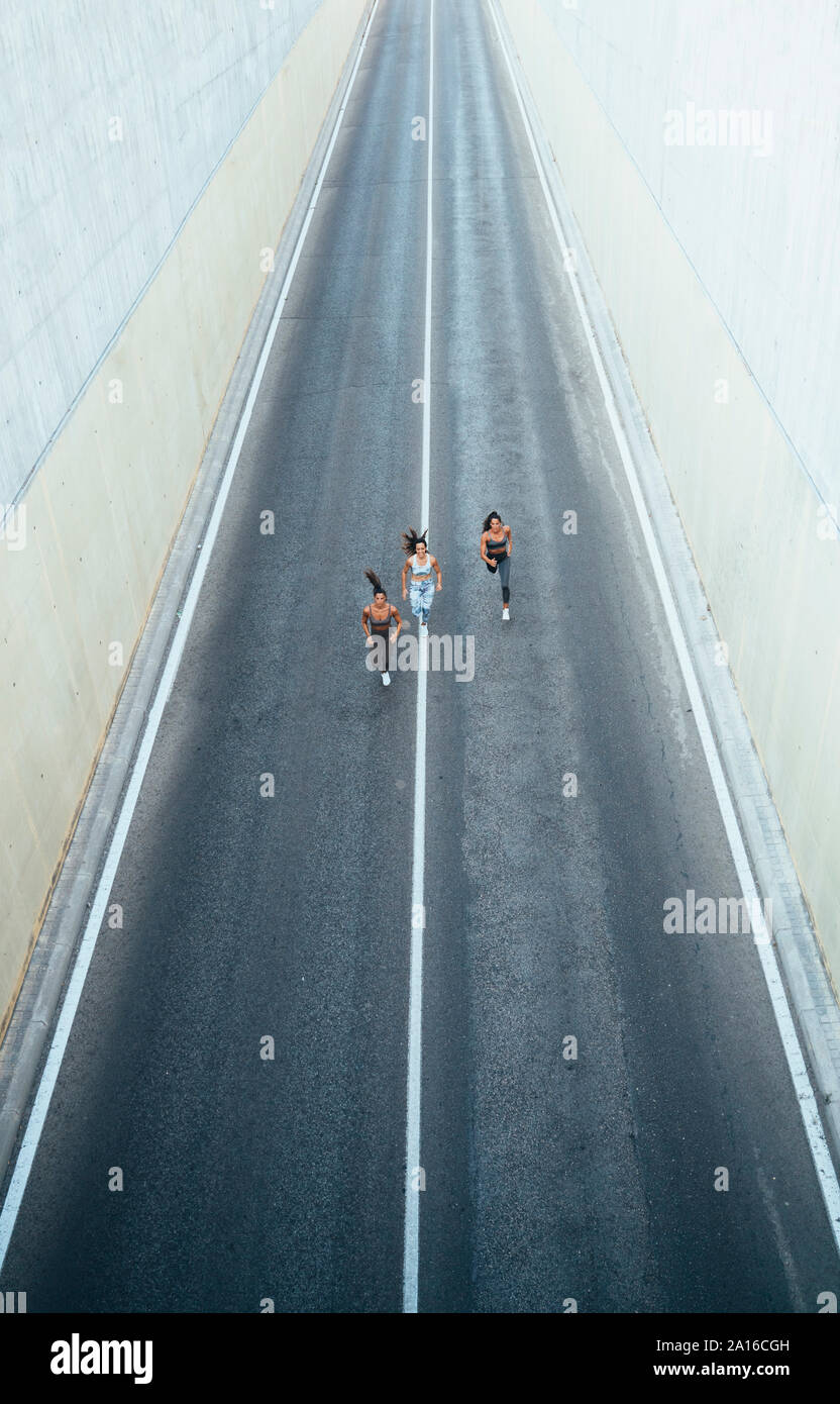 Birds eye view women running hi-res stock photography and images - Alamy