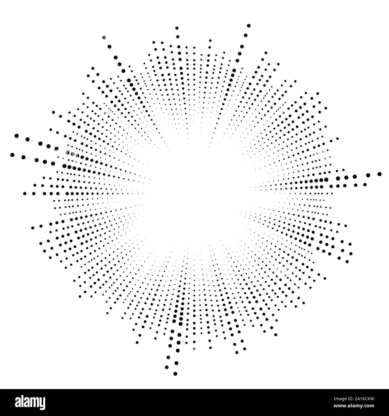 Halftone rays, beams. dots, dotted radial burst lines. Sparkle ...