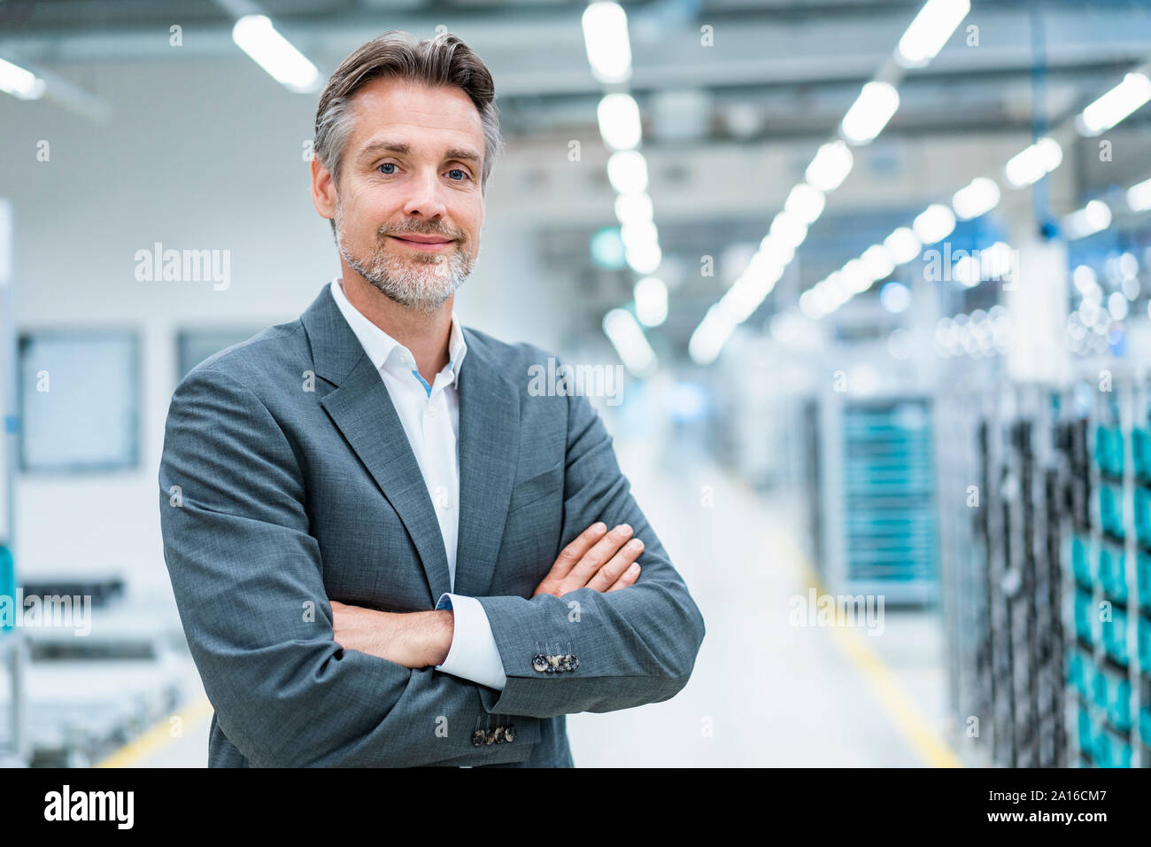 Portrait of a confident businessman in a modern factory Stock Photo - Alamy