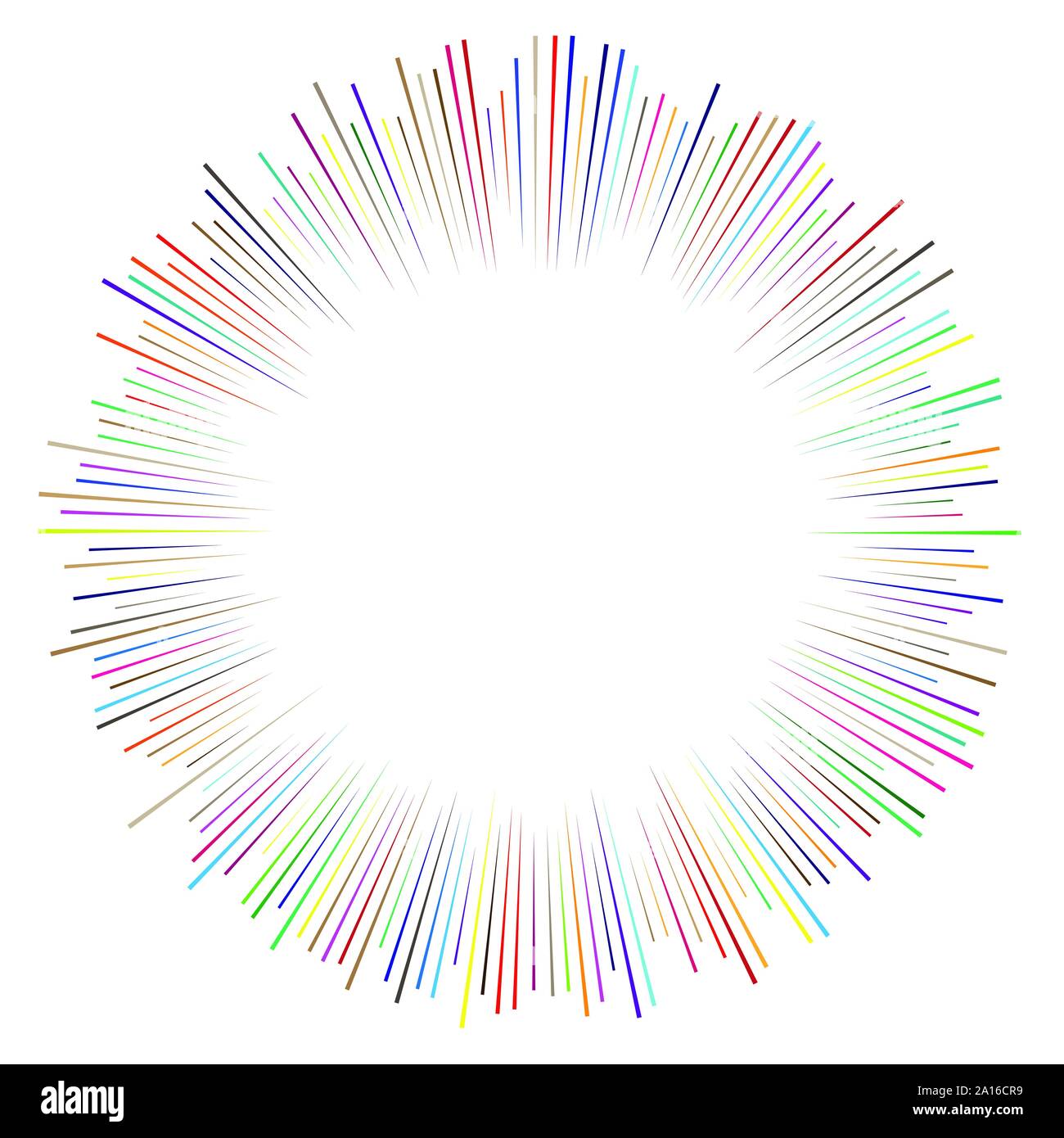 Radial, radiating lines, spokes. Circular rays, beams. Multicolor ...