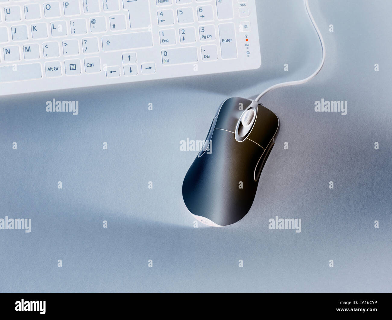 Computer mouse and keyboard, from above Stock Photo - Alamy
