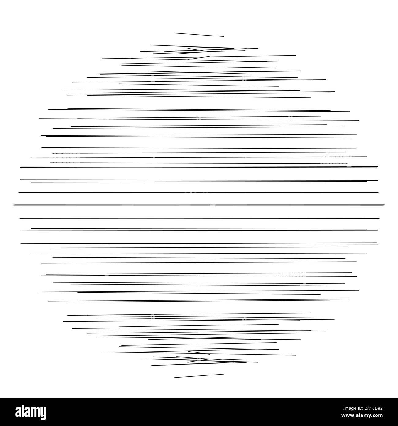 Random dynamic lines circle. Parallel, straight, scatter lines, stripes ...