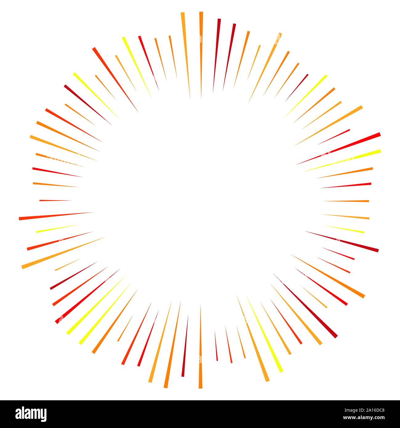 Orange, yellow radial, radiating lines. Rays, beams. Starburst ...