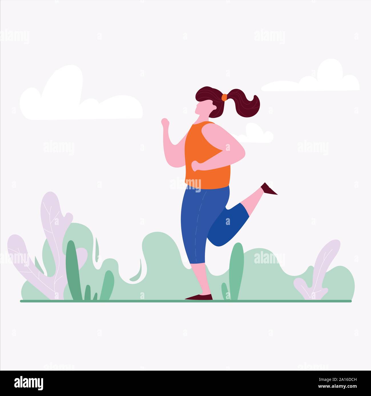 Girls in grass Stock Vector Images - Alamy