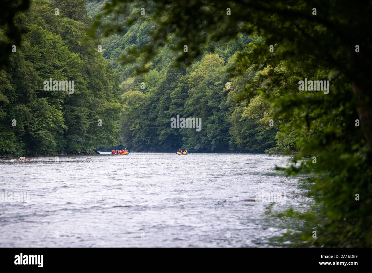 A beautiful river flows between the rocks Stock Photo - Alamy