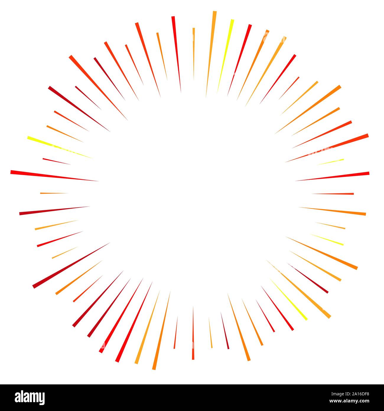 Orange, yellow radial, radiating lines. Rays, beams. Starburst ...