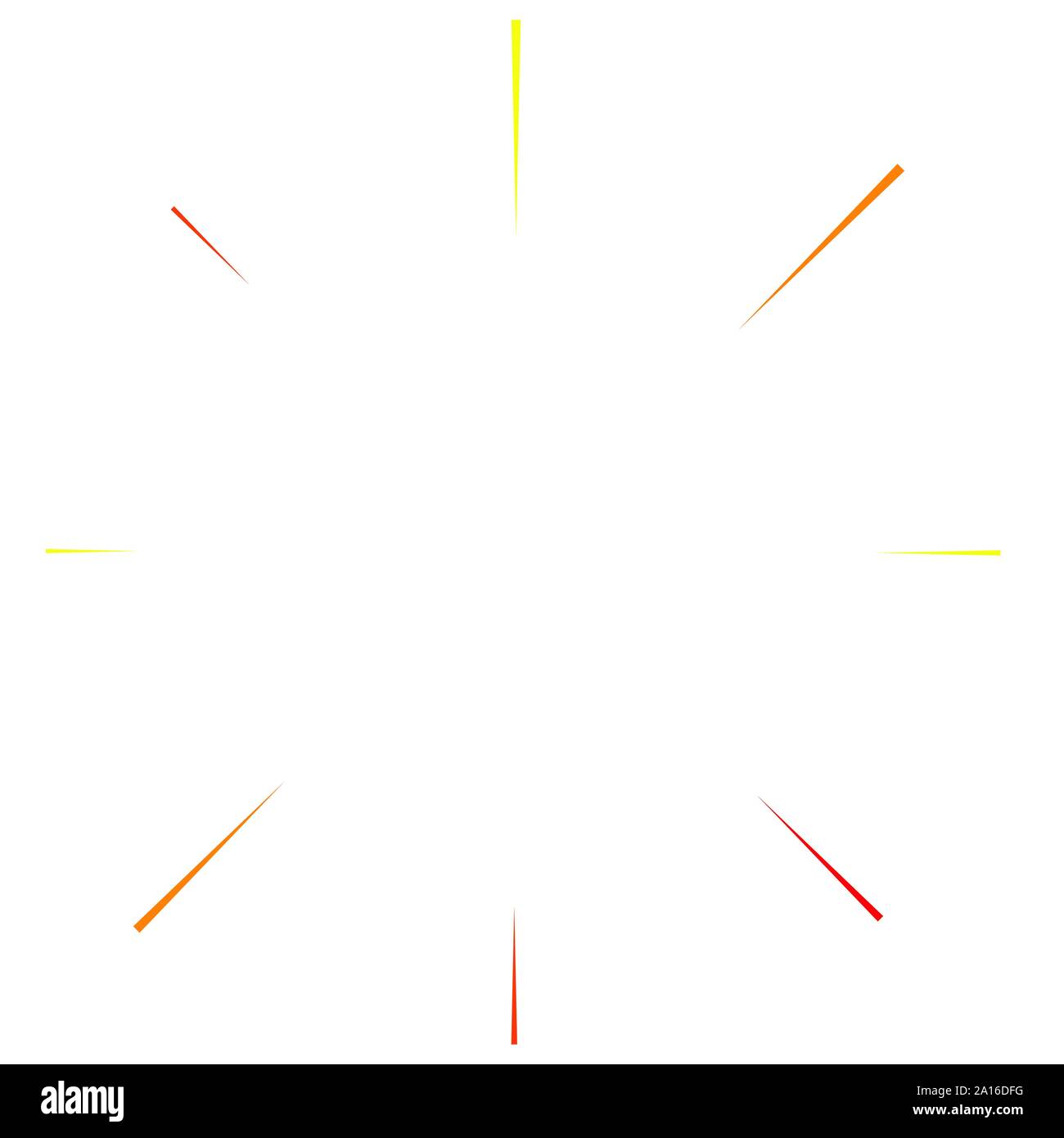 Orange, yellow radial, radiating lines. Rays, beams. Starburst ...