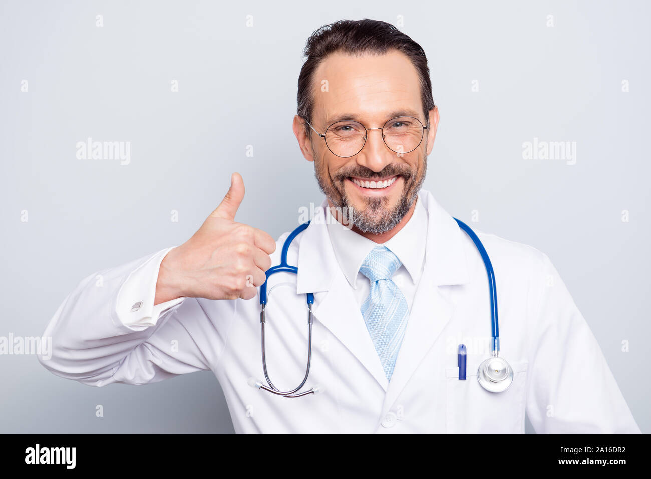 Advertising concept. Close up portrait of handsome good-looking Stock ...