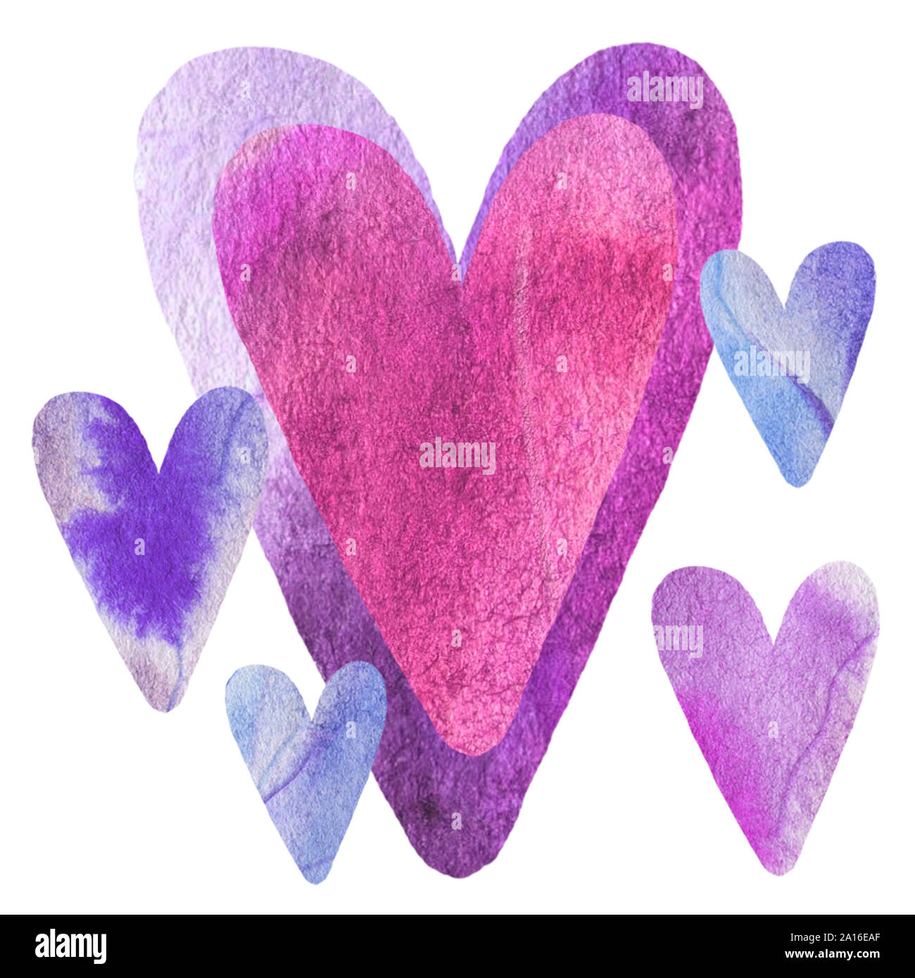 Hand drawn watercolor hearts pattern hi-res stock photography and ...