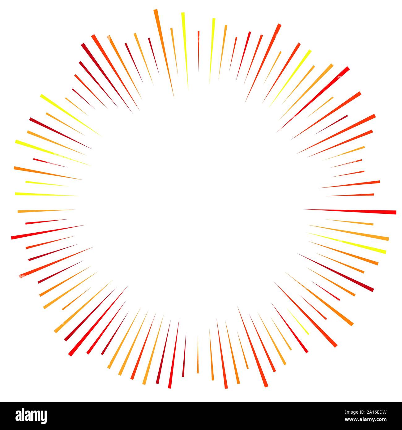 Orange, yellow radial, radiating lines. Rays, beams. Starburst ...