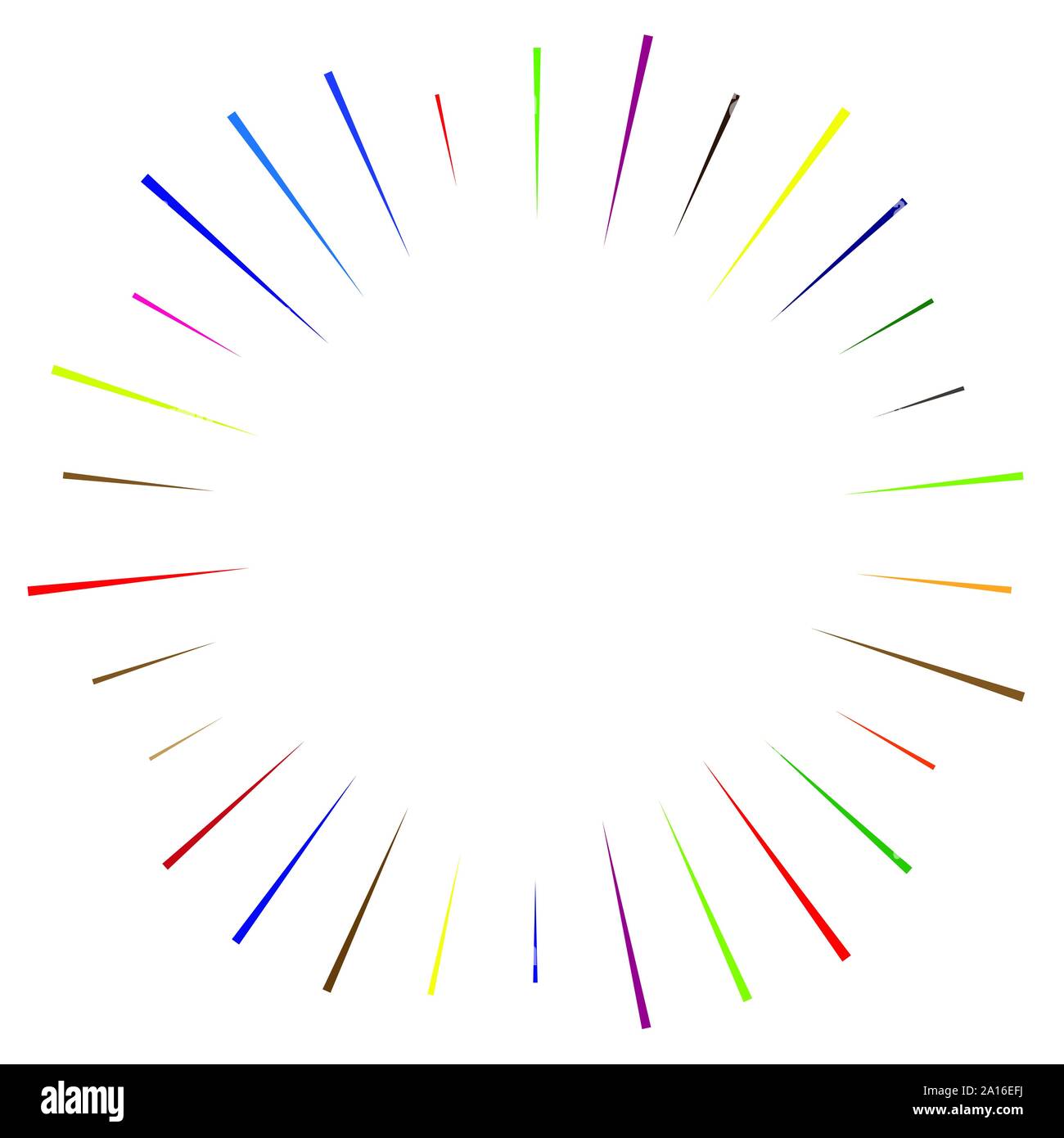Radial, radiating lines, spokes. Circular rays, beams. Multicolor ...