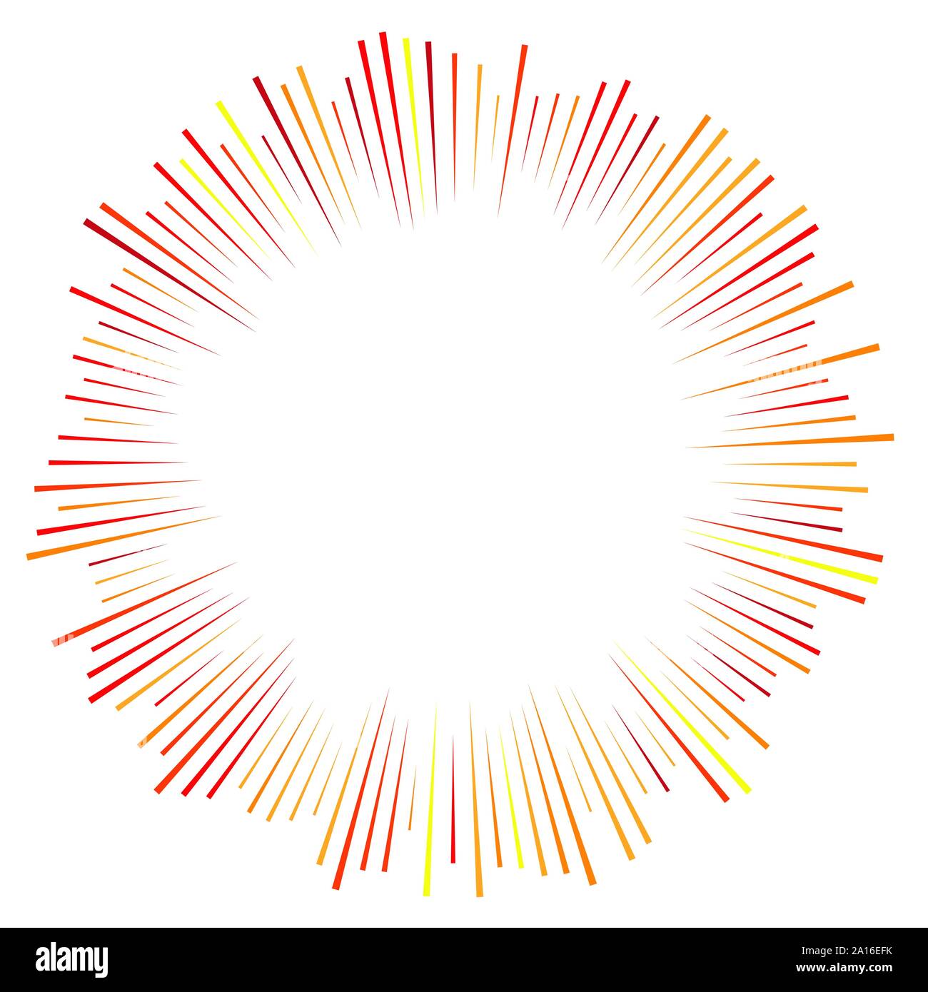 Orange, yellow radial, radiating lines. Rays, beams. Starburst ...