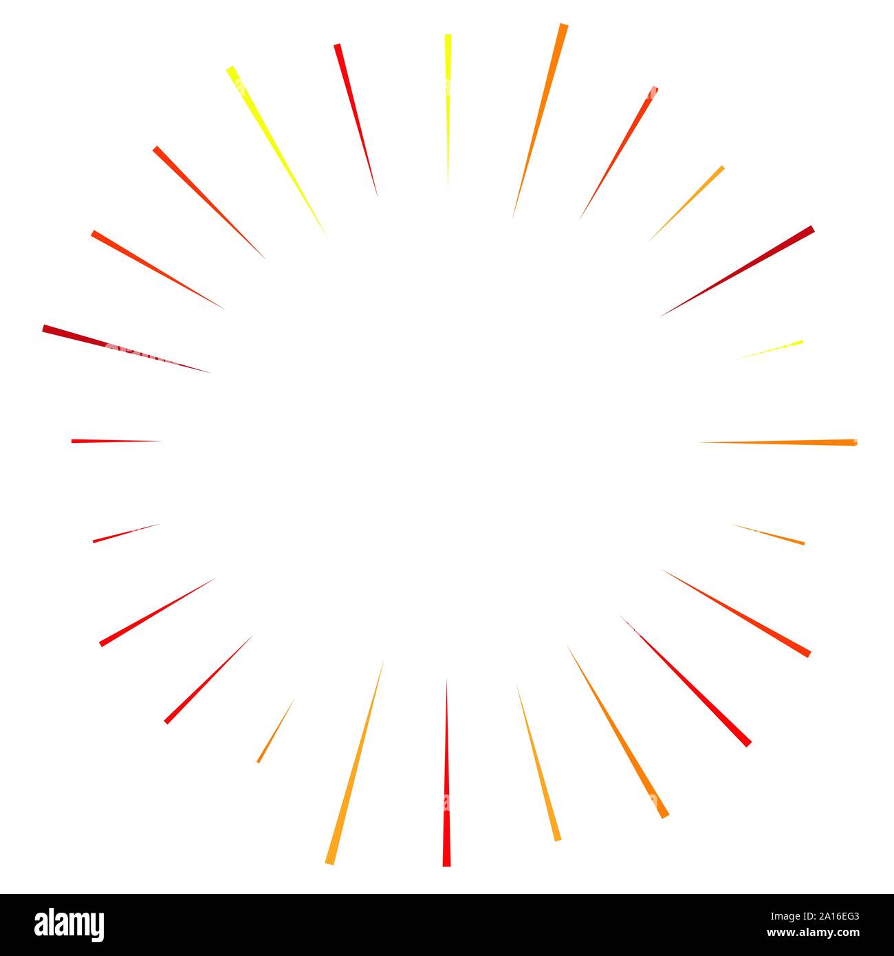 Orange, yellow radial, radiating lines. Rays, beams. Starburst ...