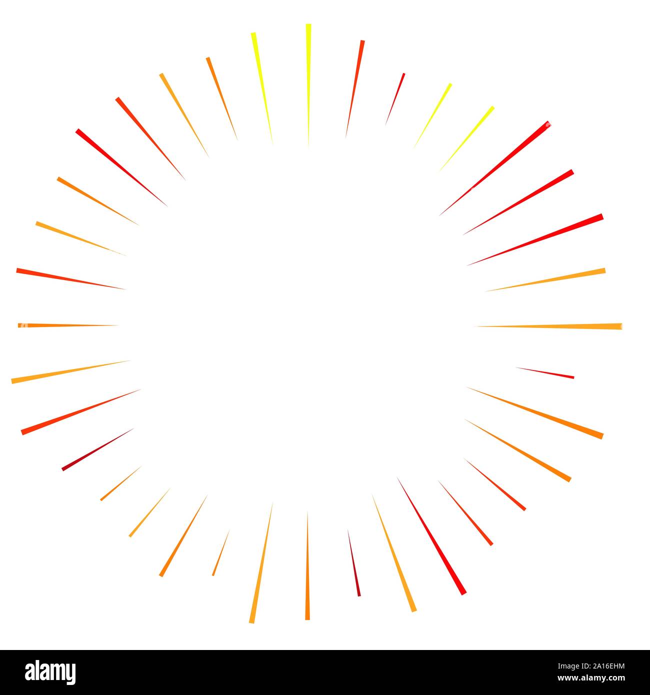 Orange, yellow radial, radiating lines. Rays, beams. Starburst ...