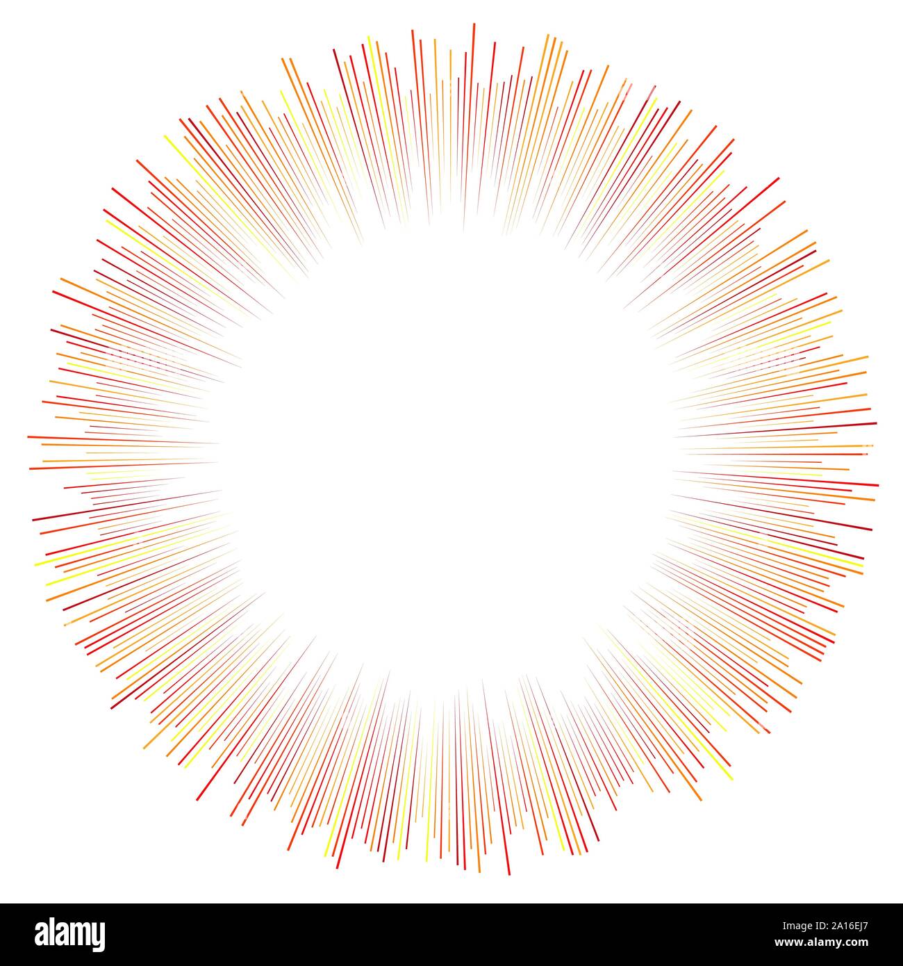 Orange, yellow radial, radiating lines. Rays, beams. Starburst ...