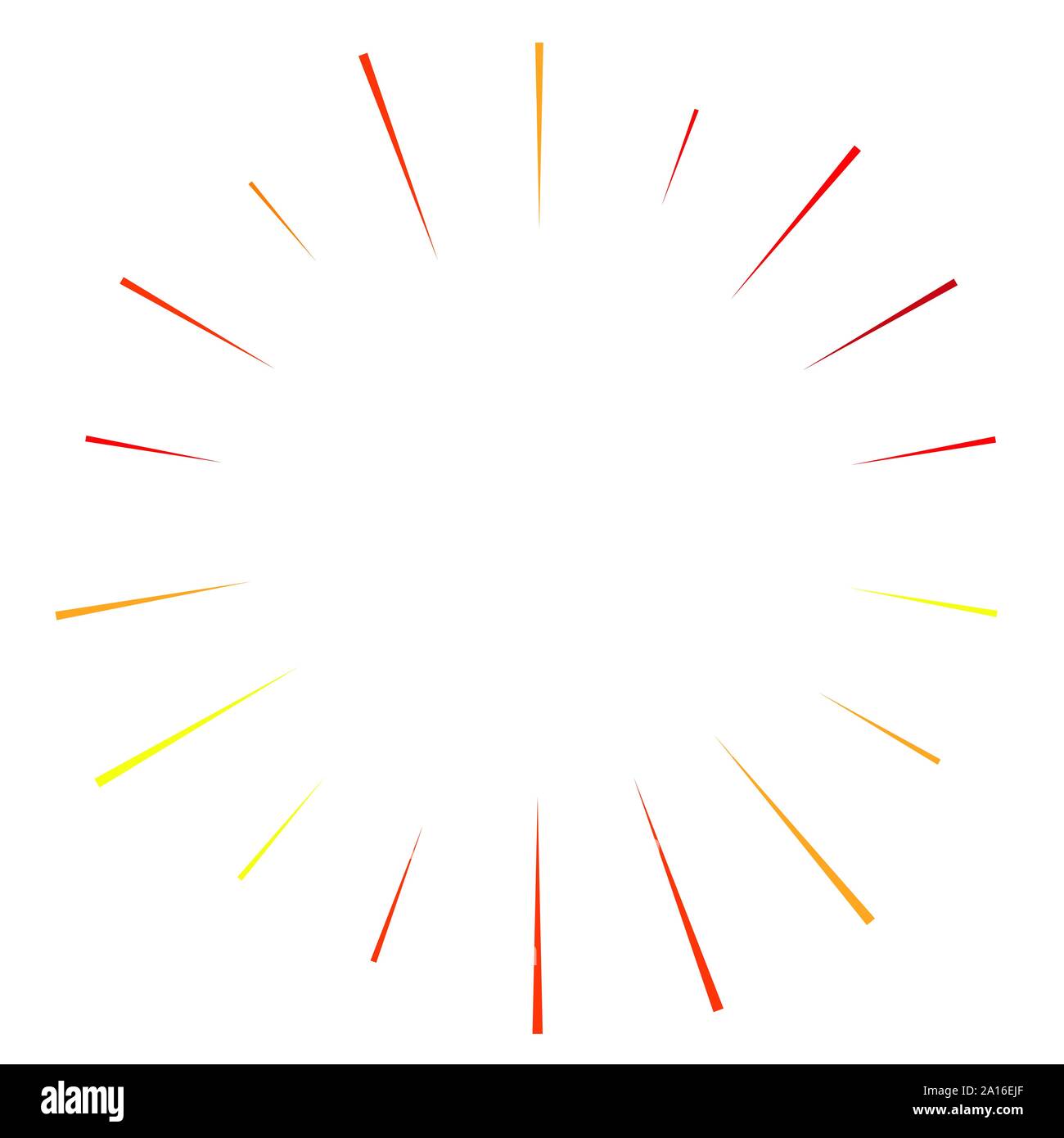 Orange, yellow radial, radiating lines. Rays, beams. Starburst ...