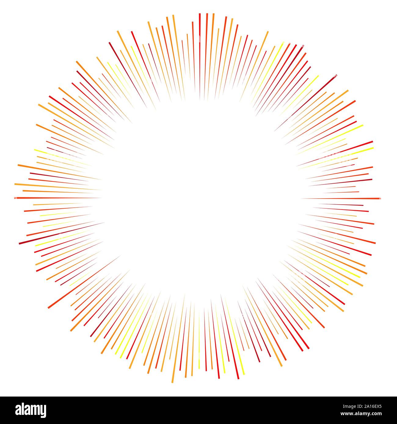 Orange, yellow radial, radiating lines. Rays, beams. Starburst ...