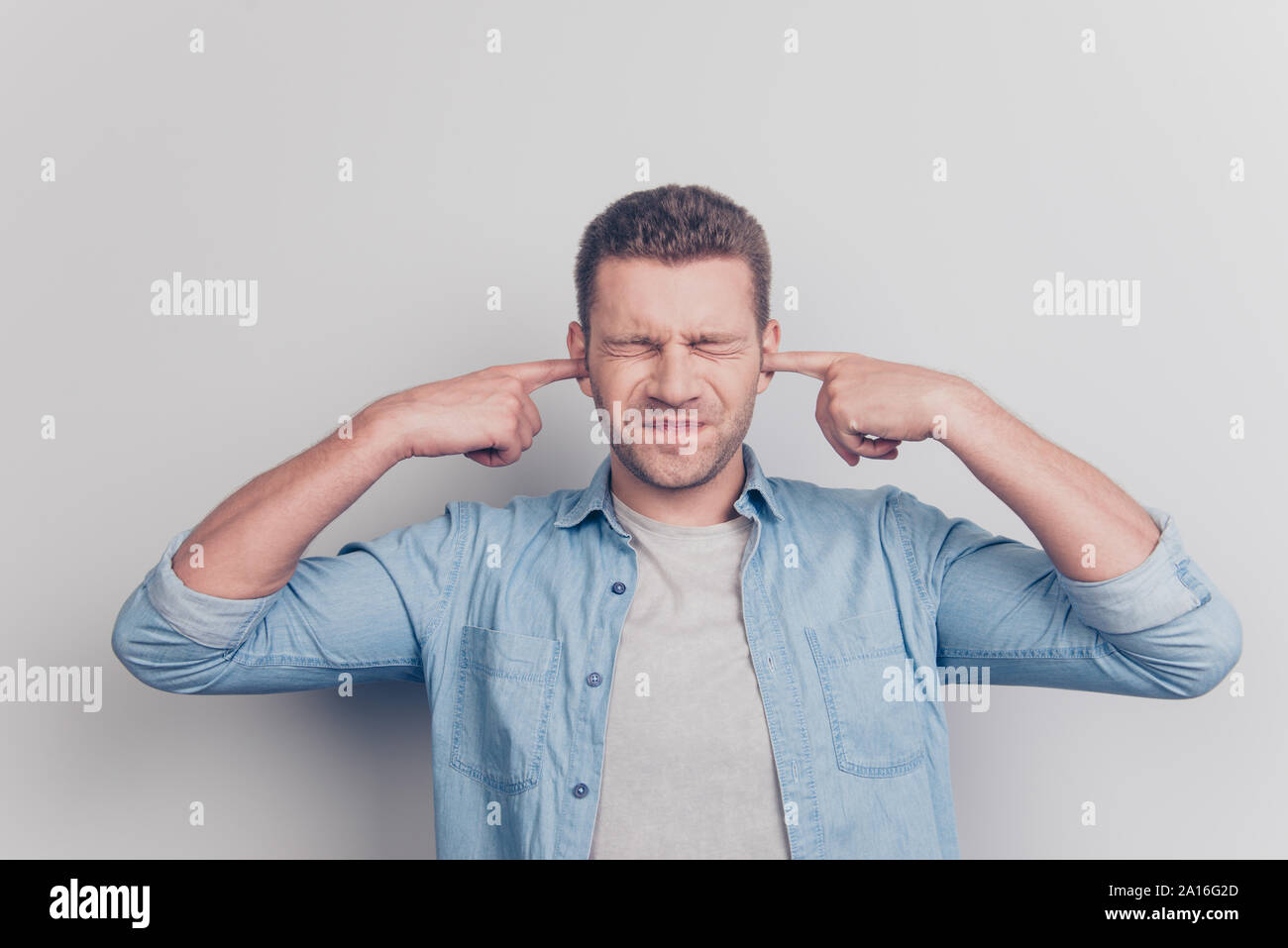 Sad man and distorted face hi-res stock photography and images - Alamy