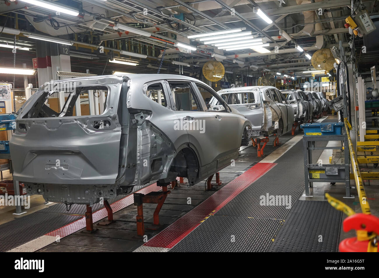 Assembly Line of production of Civic and SUV cars at Honda factory in ...