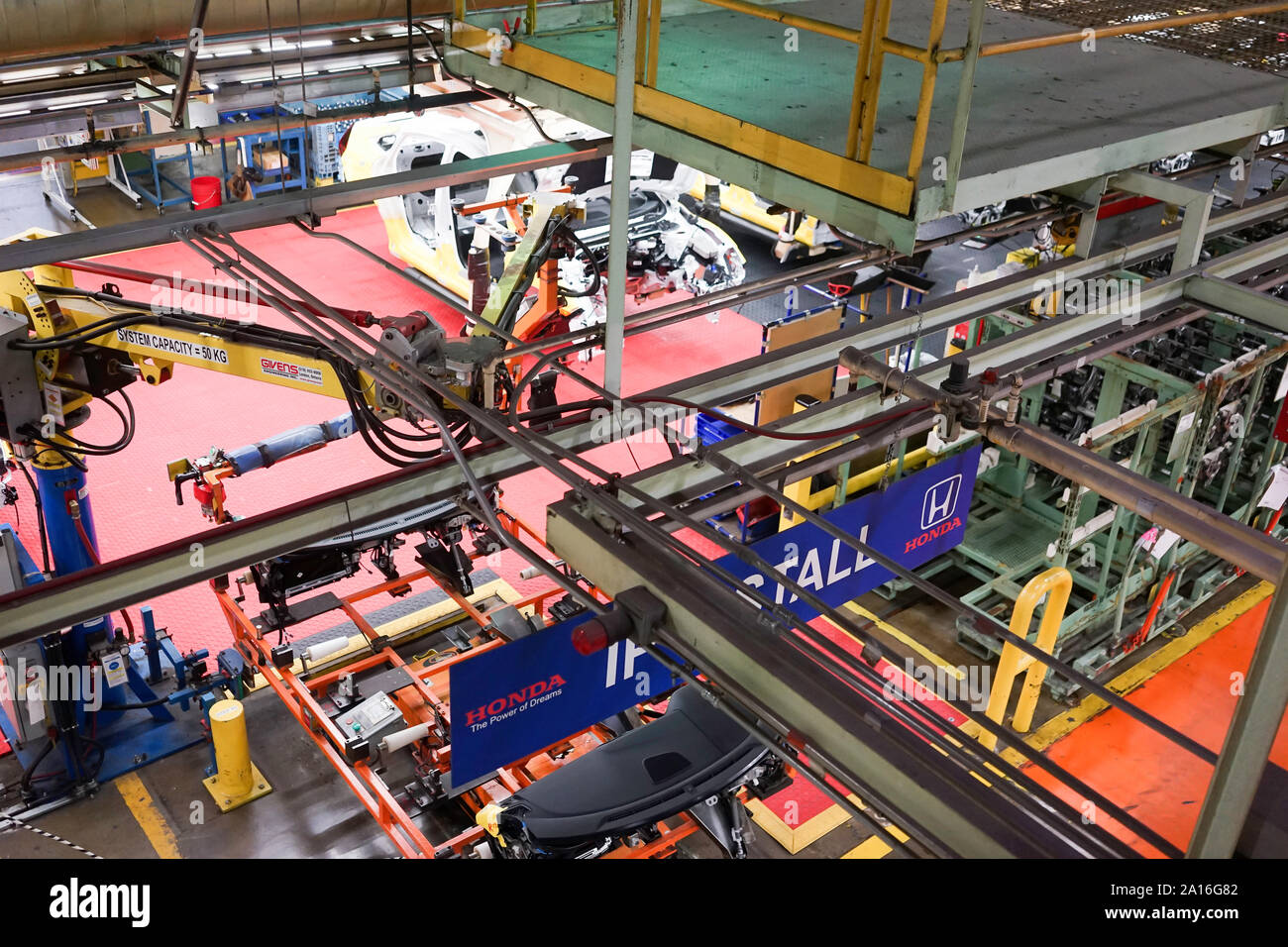 Assembly Line of production of Civic and SUV cars at Honda factory in ...
