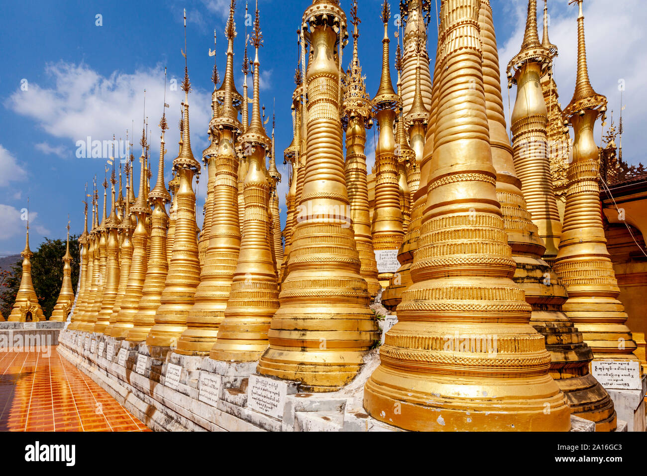 Shwe Inn Thein Paya, Indein, Lake Inle, Myanmar Stock Photo - Alamy