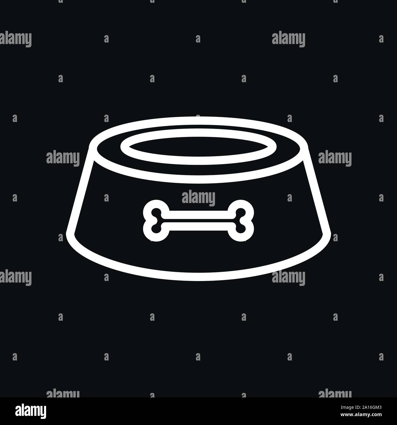 Pet food bowl vector icon logo, dog food bone Stock Vector Image & Art ...