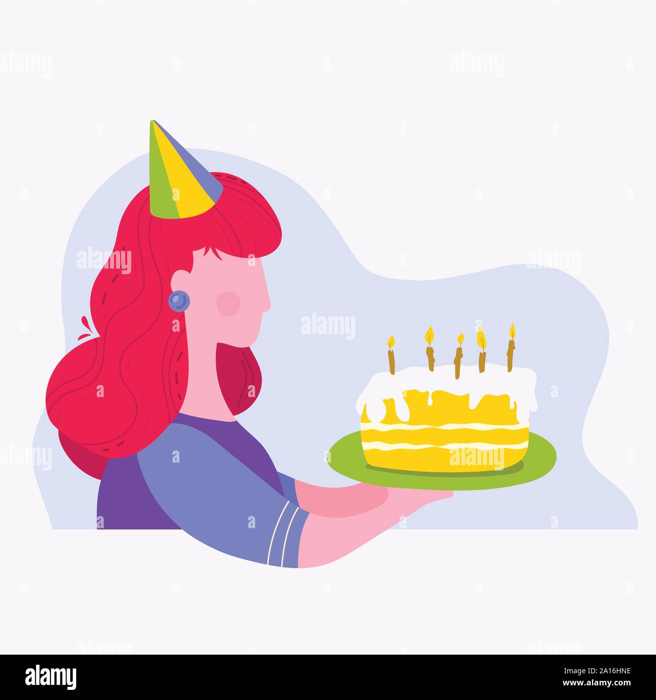 Happy cute girl holding Stock Vector Images - Alamy