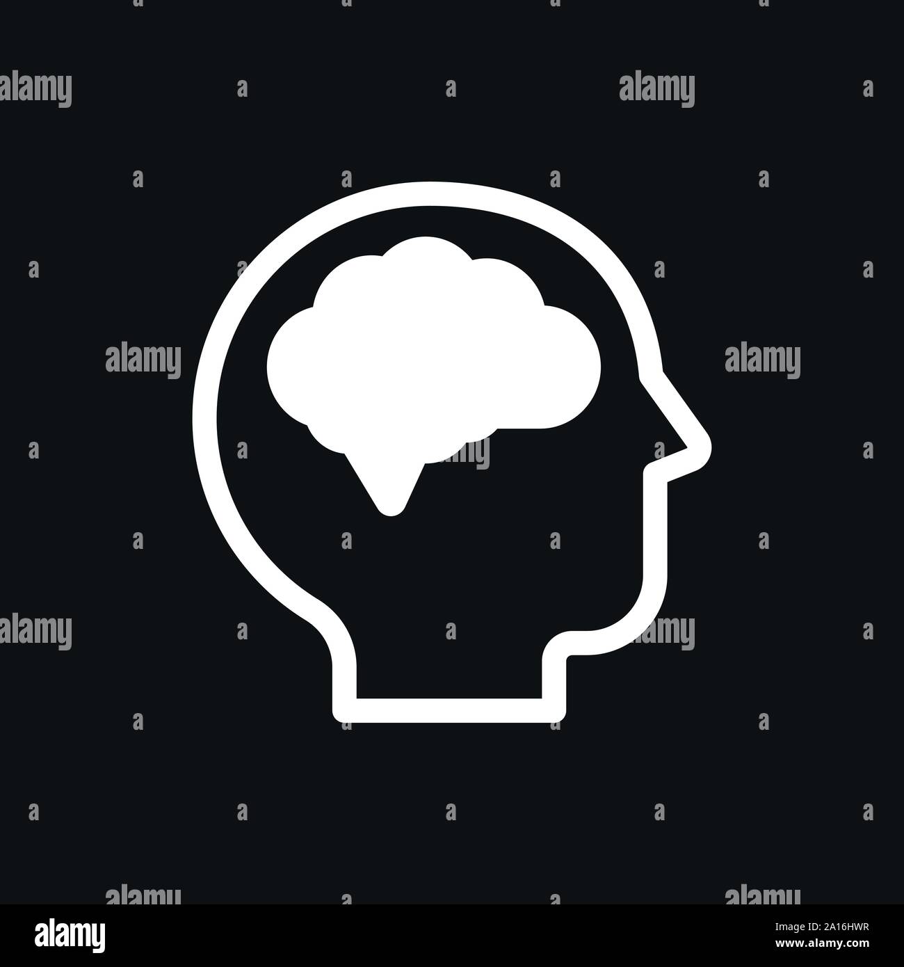 Brain vector icon. Simple illustration isolated on background Stock ...
