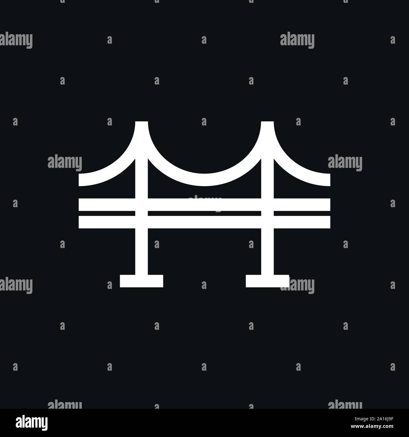 Bridge icon in flat style. Road business concept Stock Vector Image ...