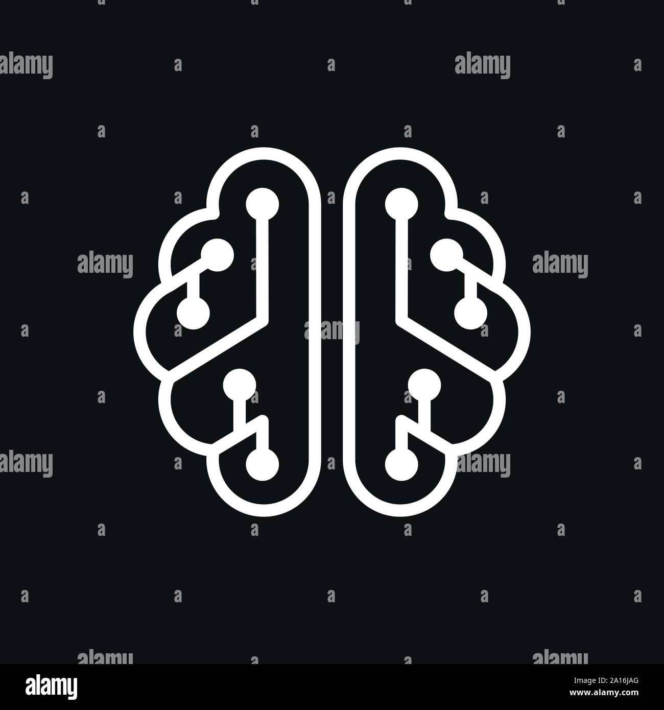 Brain vector icon. Simple illustration isolated on background Stock ...