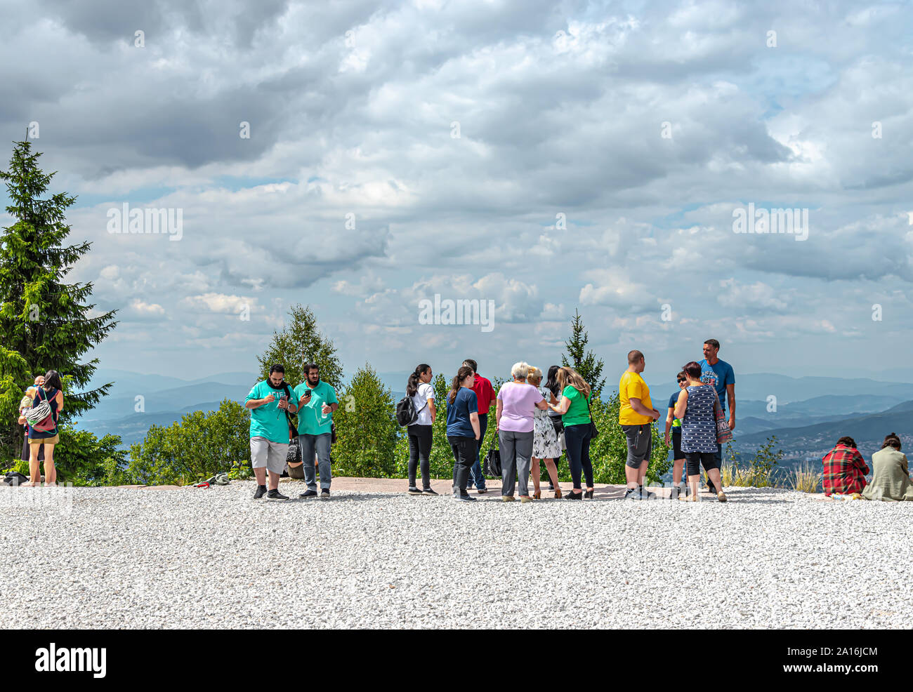People on Trebevic Viewpoint Stock Photo - Alamy
