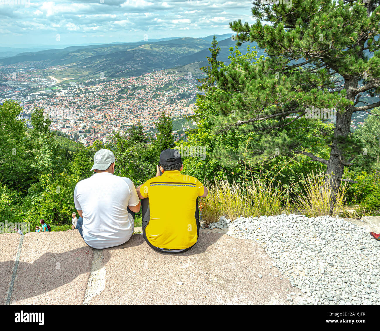 People on Trebevic Viewpoint Stock Photo - Alamy