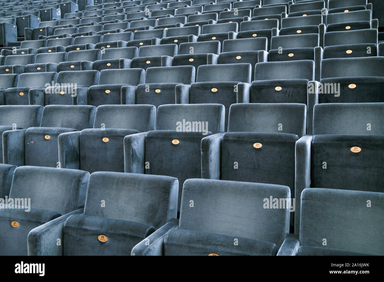 Empty seats chairs in a movie theater Stock Photo - Alamy