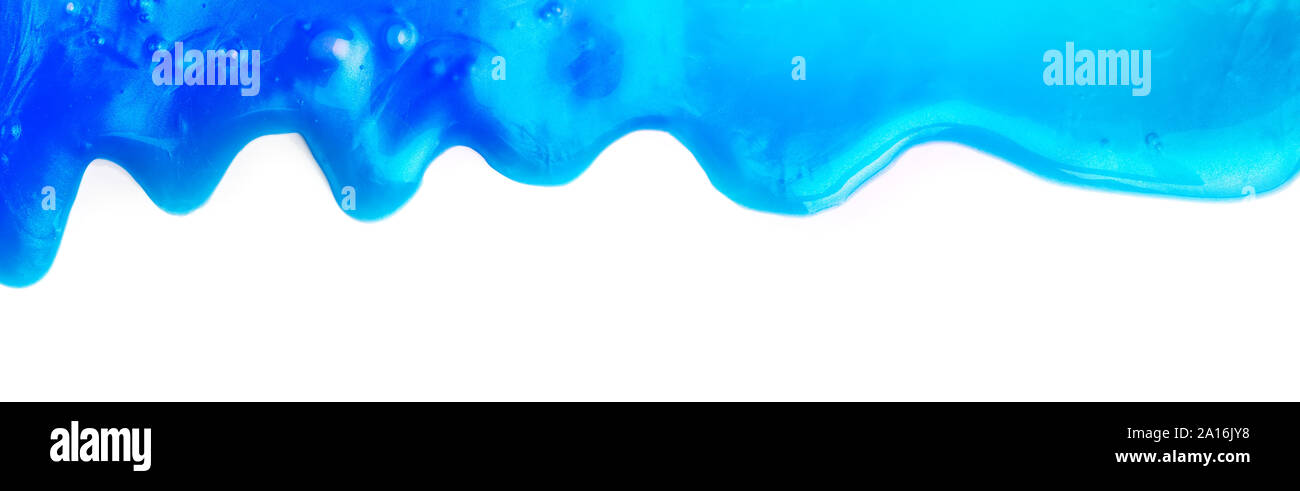 Blue slime dripping down hi-res stock photography and images - Alamy