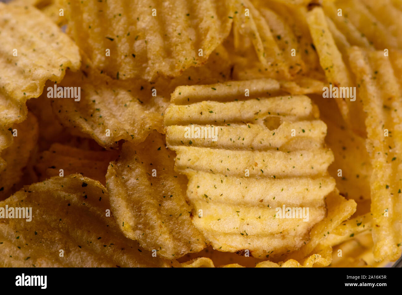 Macro photo of golden fried potato chips Stock Photo - Alamy