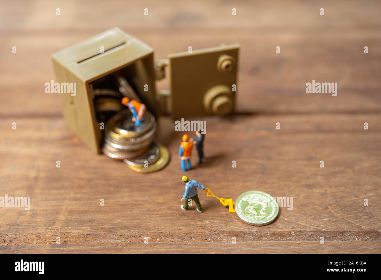 Miniature people Construction worker Security Key Repair And the ...