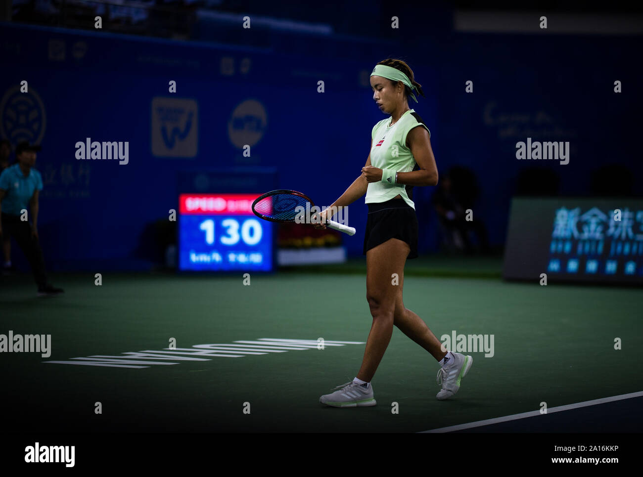 Wuhan. 24th Sep, 2019. Wang Qiang of China celebrates during the women ...