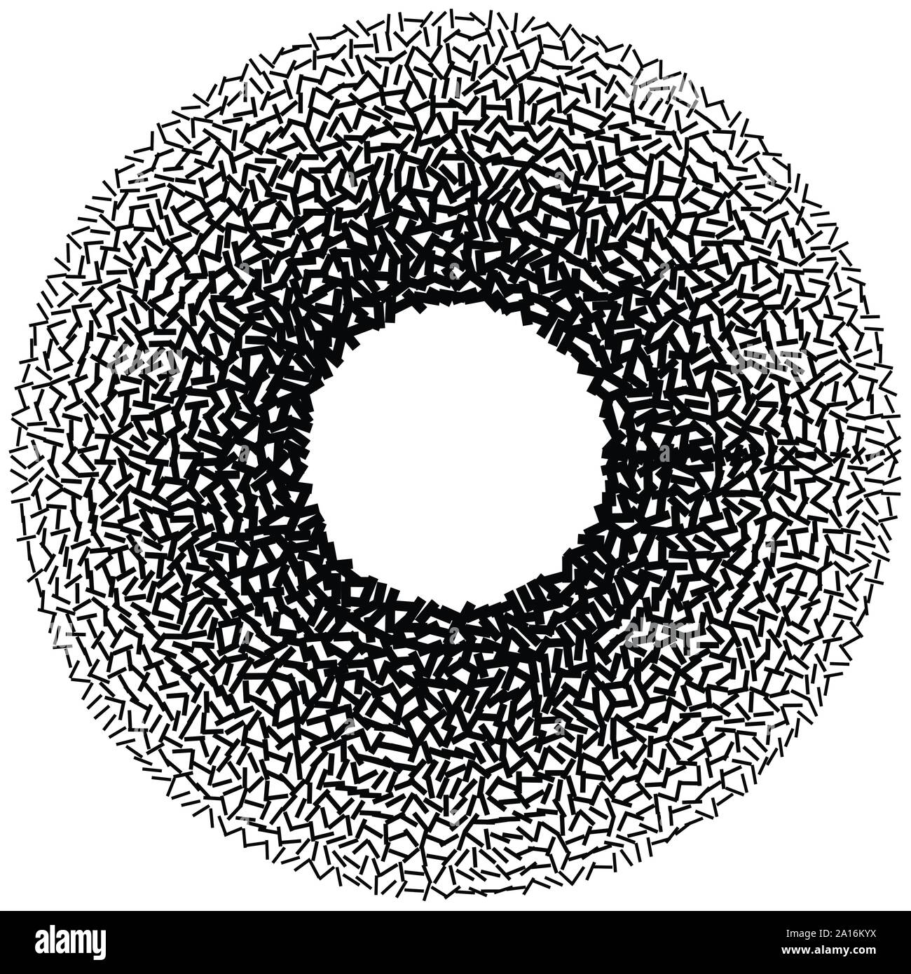geometric circle of squares, rectangles. angular spiral,vortex abstract ...