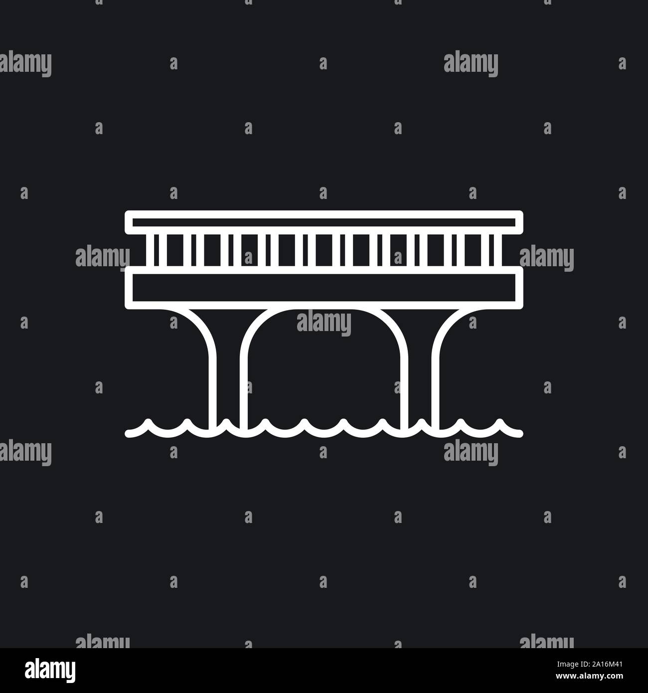 Bridge icon in flat style. Road business concept Stock Vector Image ...