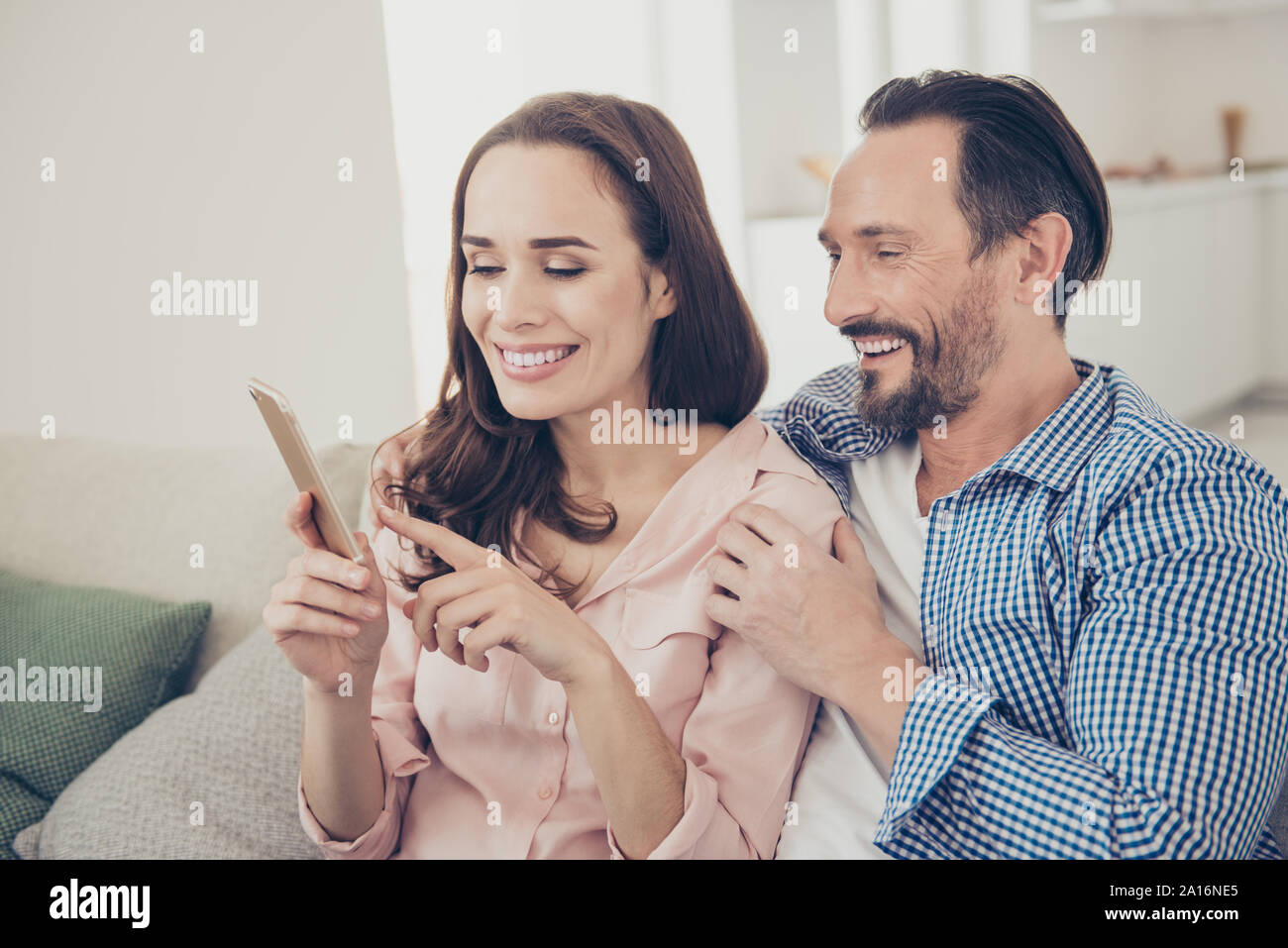 Cuddle up mature woman hi-res stock photography and images - Alamy