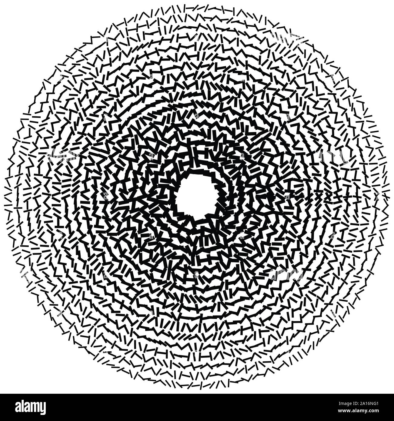 geometric circle of squares, rectangles. angular spiral,vortex abstract ...