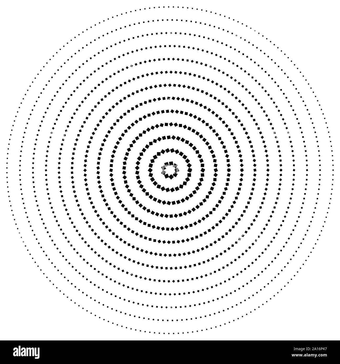 geometric circle of squares, rectangles. angular spiral,vortex abstract ...