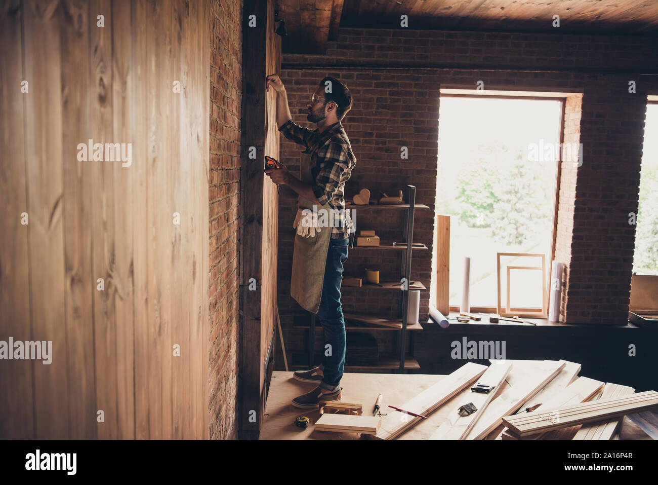 Engineer constructor people person concept. Side profile full bo Stock ...