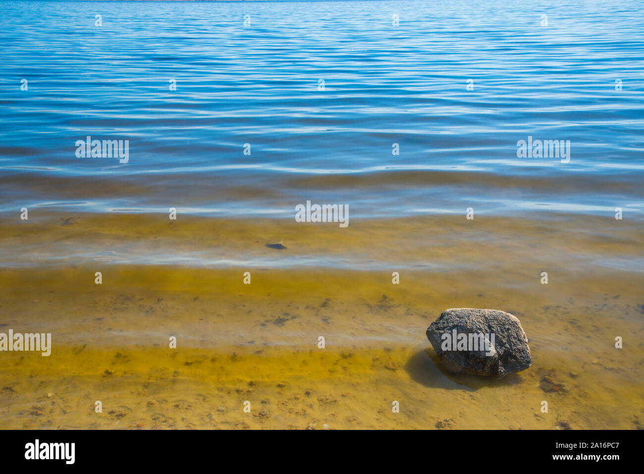 Lake shore and stone Stock Photo - Alamy