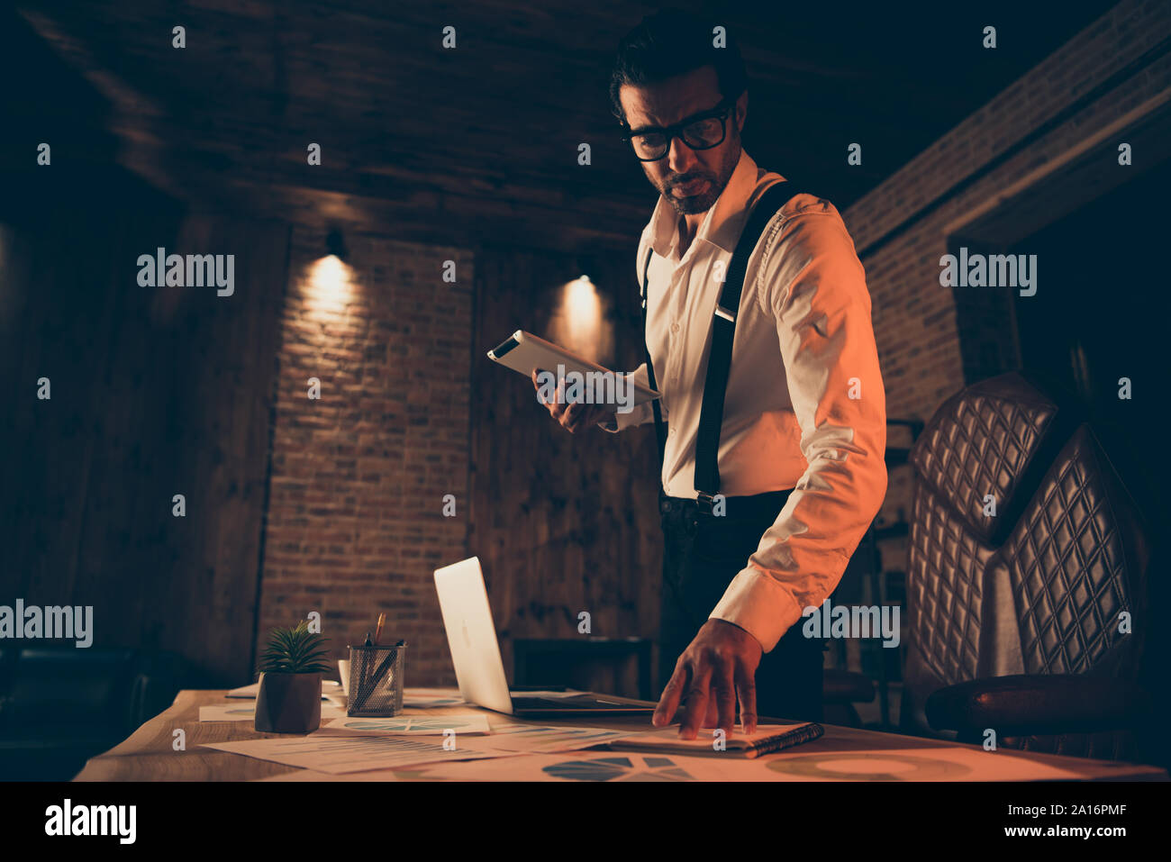 Low angle top view style stylish chairman leader director trendy Stock ...