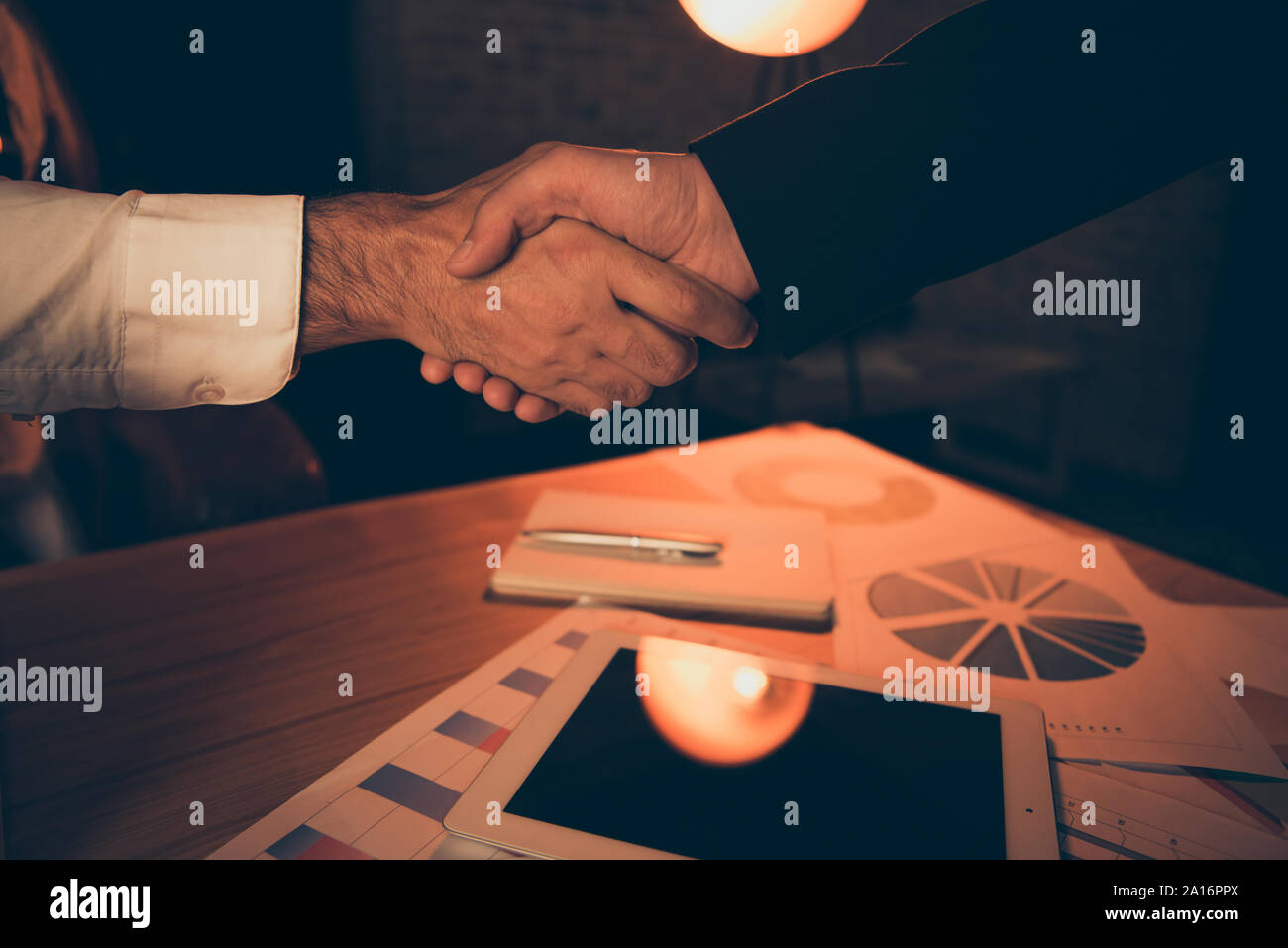 Collaboration with colleagues concept. Cropper close up photo of Stock ...