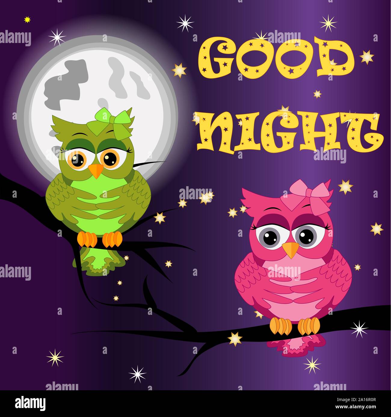 A sweet fairy-tale owl for dream dreams, sings a lullaby, lulls the sky ...