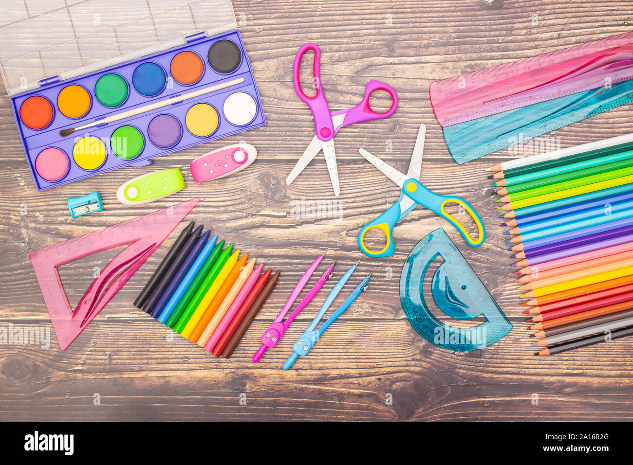 School supplies pencil hi-res stock photography and images - Alamy