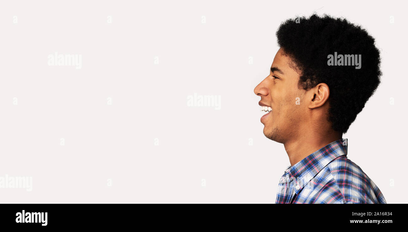 African american boy profile hi-res stock photography and images - Alamy